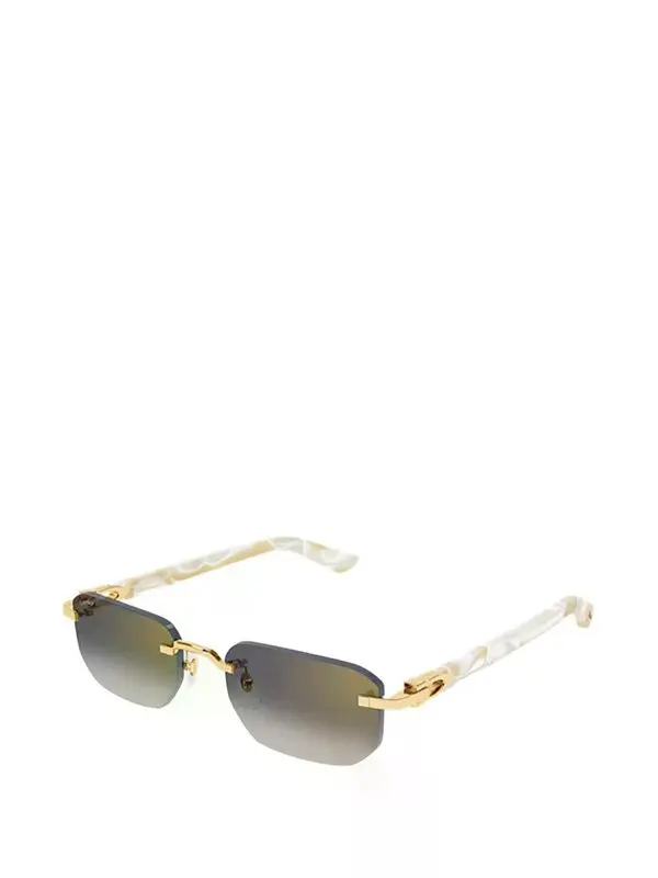 Cartier Geometric-frame Sunglasses - Gold