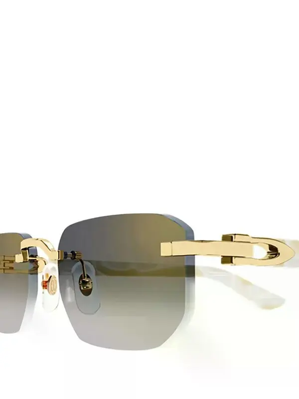 Cartier Geometric-frame Sunglasses - Gold