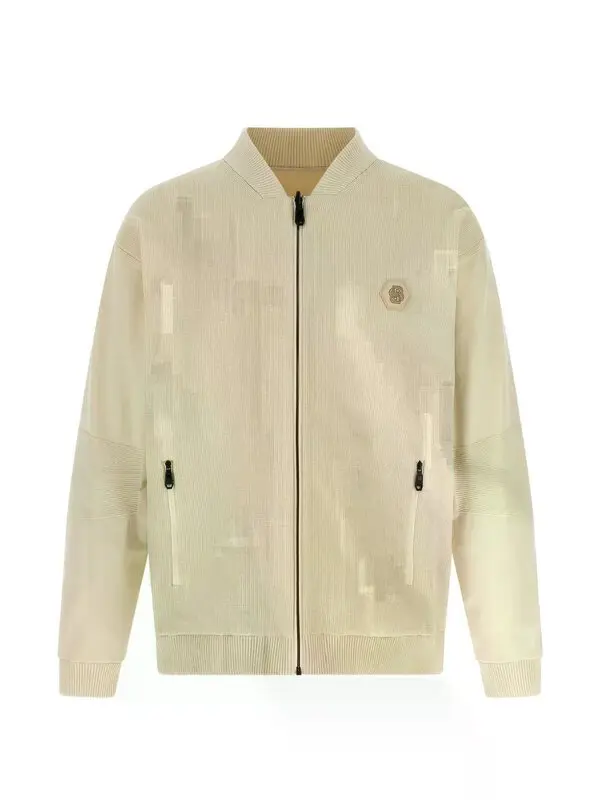 BOSS Ribbed Zip-up Bomber Jacket