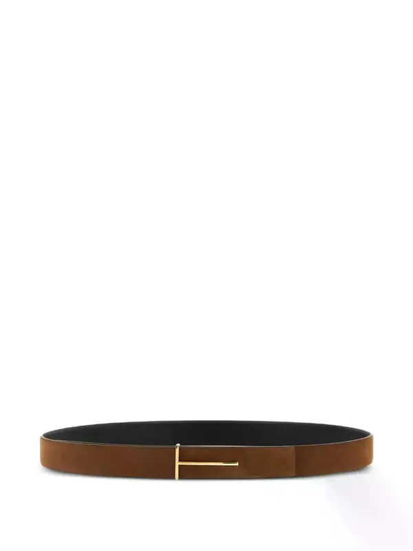 TOM FORD Reversible Leather Logo Belt - Brown