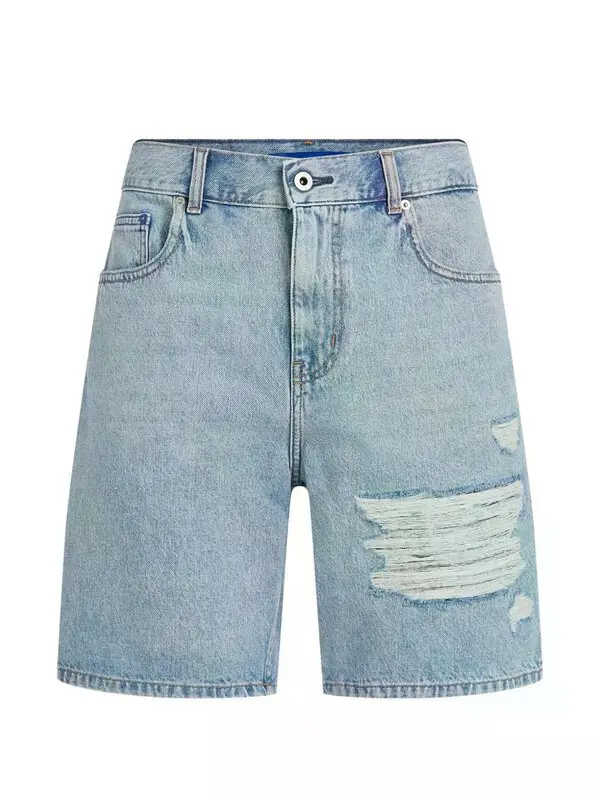 Karl Lagerfeld Distressed Denim Shorts