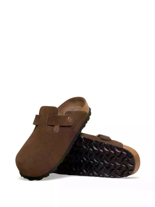BIRKENSTOCK Boston Buckled-strap Slippers - Brown