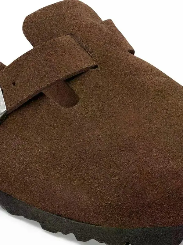 BIRKENSTOCK Boston Buckled-strap Slippers - Brown