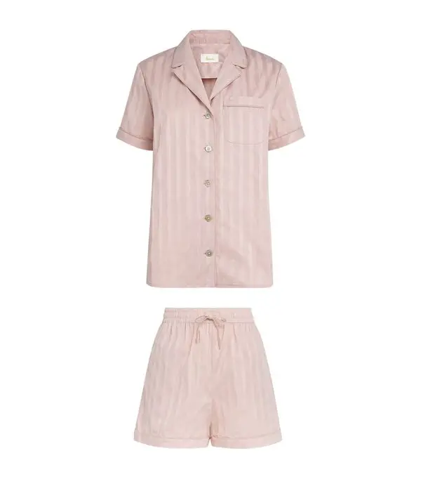 Harrods Cotton Stripe Short Pyjama Set
