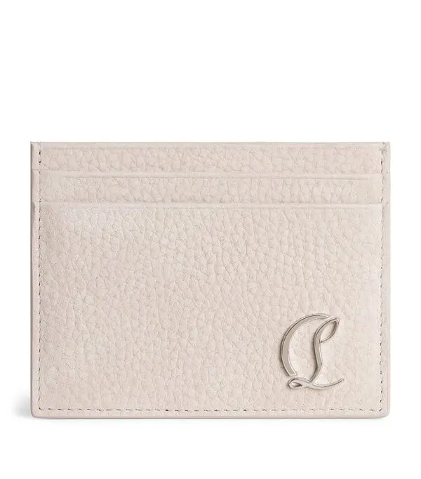 CHRISTIAN LOUBOUTIN Mooncrest Leather Card Holder - Beige