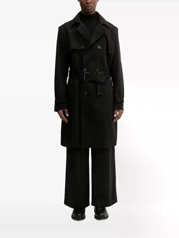 Hugo Double-breasted Belted Parka - Black
