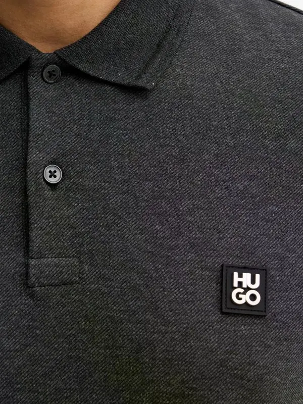 Hugo Logo-patch Long-sleeve Polo Shirt