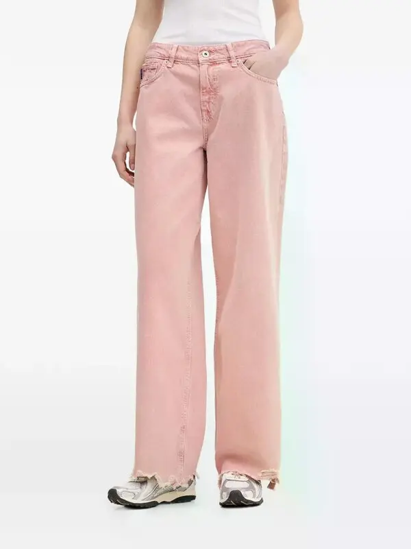 Hugo Gamala Frayed Denim Jeans - Pink