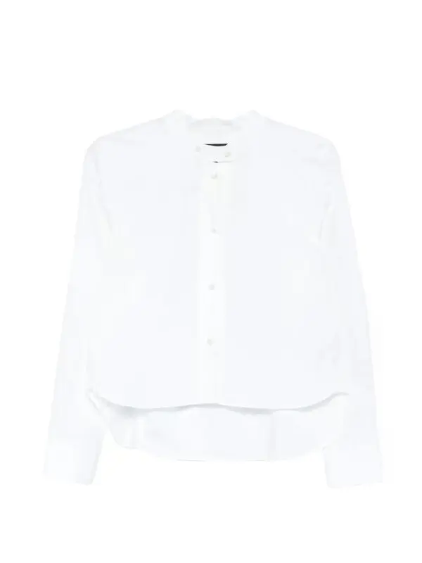 Emporio Armani Cotton Band Collar Shirt - White