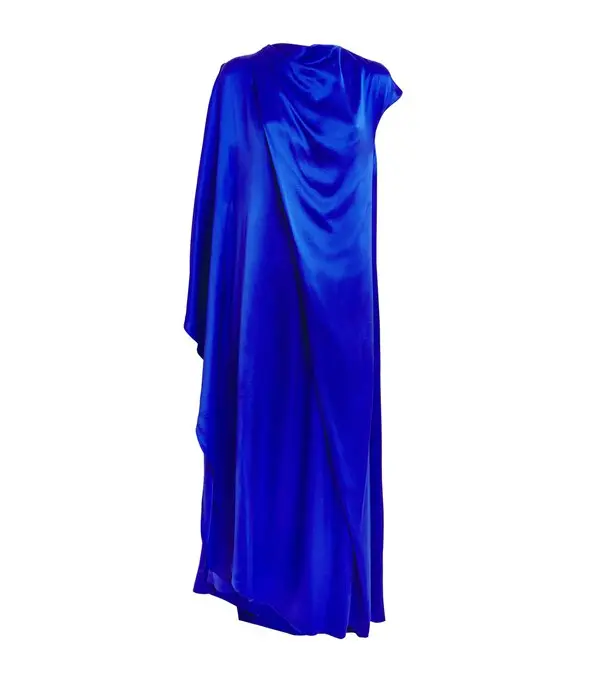 ROKSANDA Silk Draped Hiba Maxi Dress - Blue