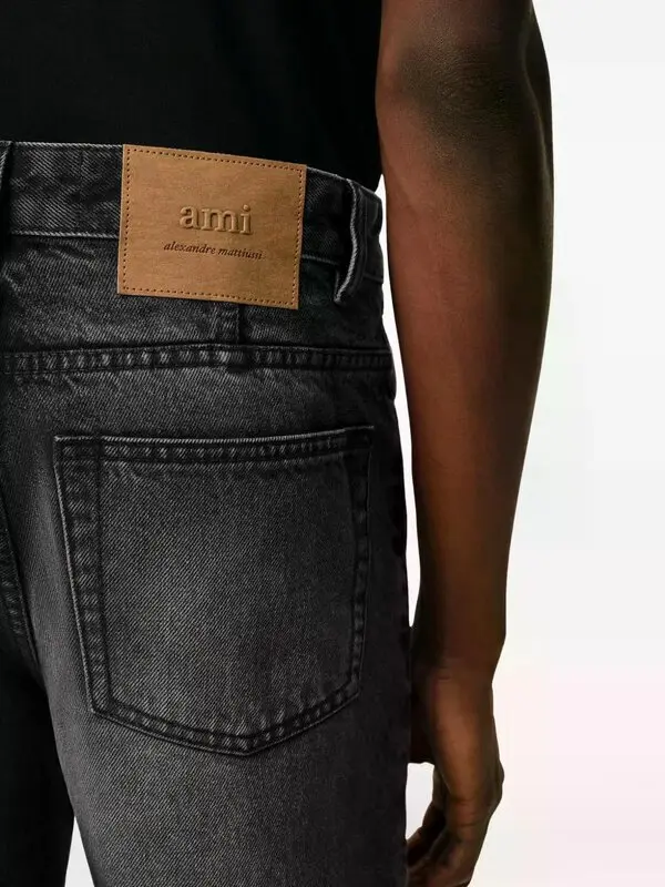 AMI Paris Cotton Tapered Fit Jeans - Grey