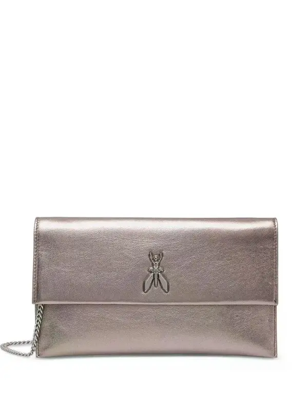 Patrizia Pepe Fly-appliqué Chain Clutch - Silver