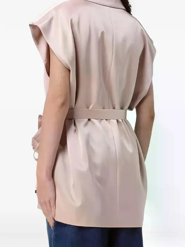 Pinko Belted Satin Gilet - Pink