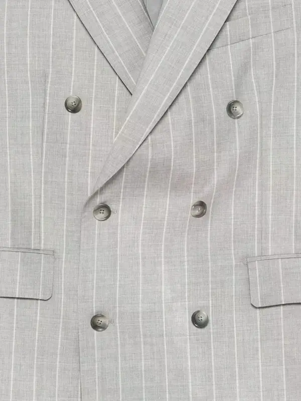 Tagliatore Light Pinstripe Double-breasted Blazer - Grey