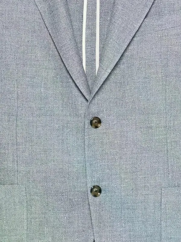 LARDINI Button Linen Blazer - Blue