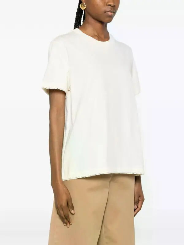 Moncler Logo Patch Cotton T-shirt - Neutrals