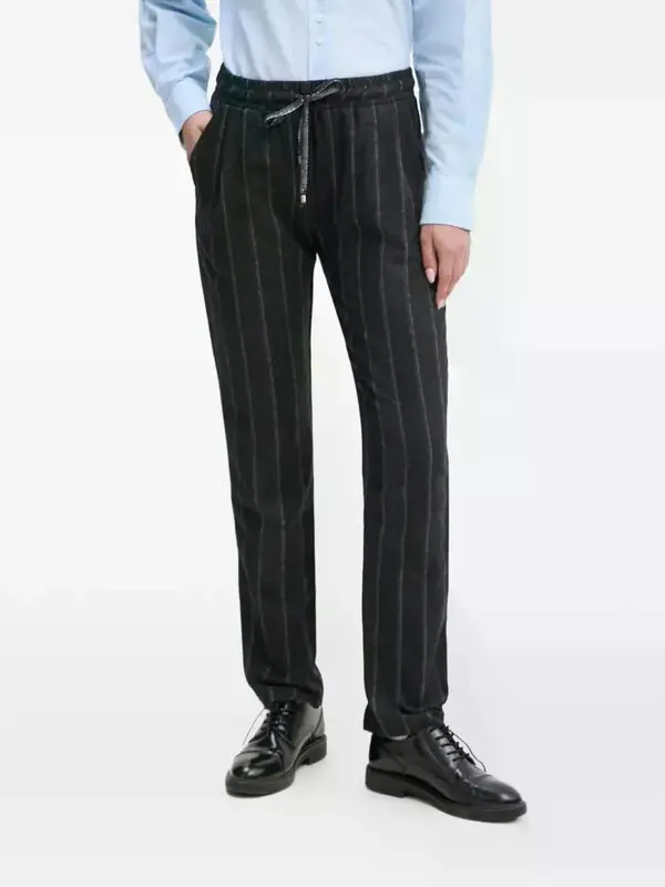 LA PETITE FRANÇAISE Pinstripe Drawstring Trousers