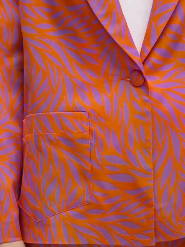 LA PETITE FRANÇAISE Leaf-print Blazer