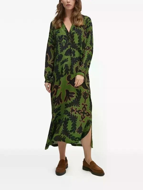 LA PETITE FRANÇAISE Floral Belted Maxi Dress - Green