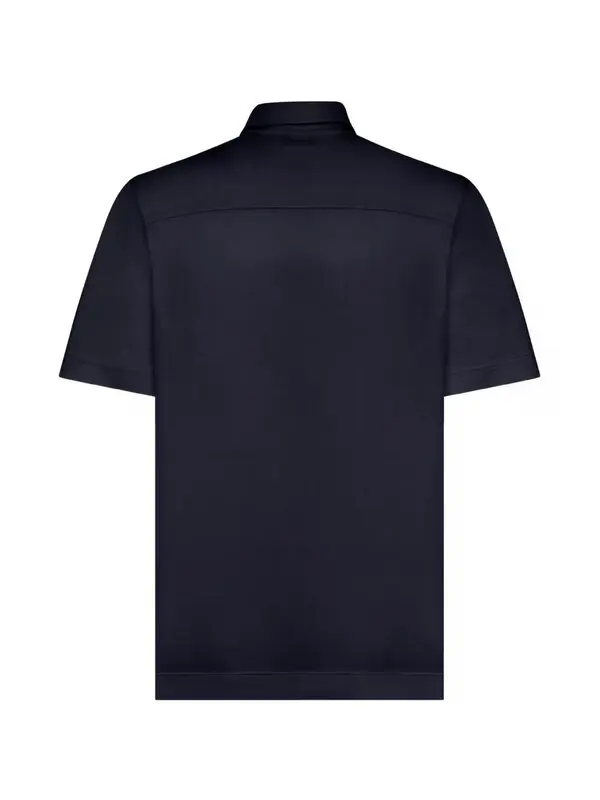 Zegna Buttoned Polo Shirt - Blue