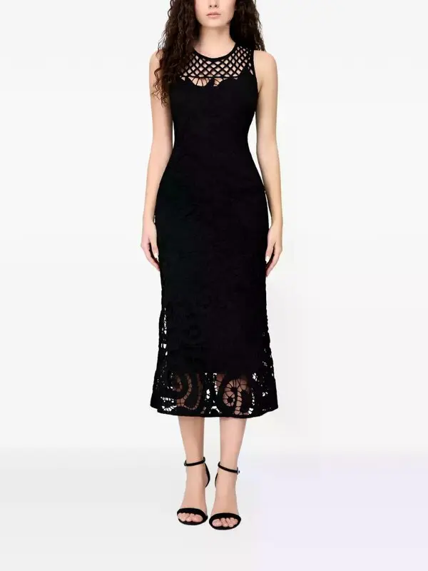 Pinko Crochet Knit Midi Dress