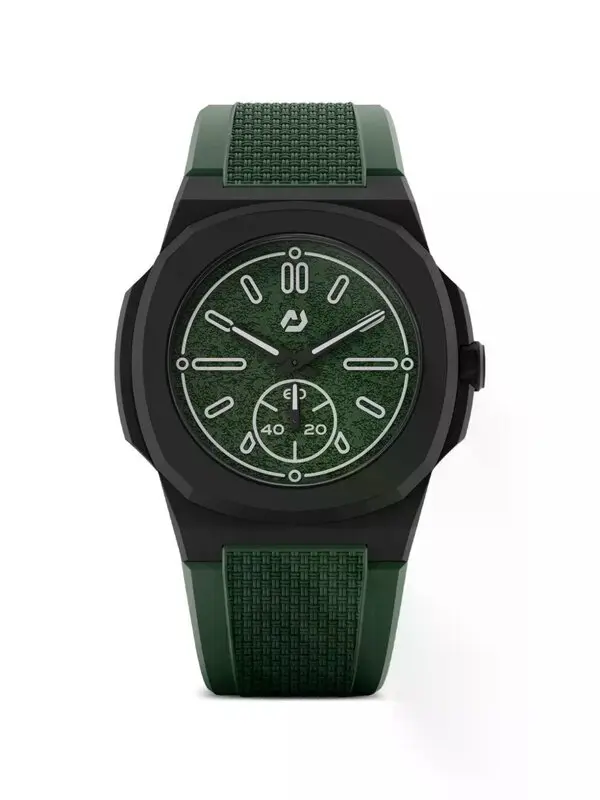 NUNCIER Sequent Carbon Tech Sand Textured 45mm Watch - Green