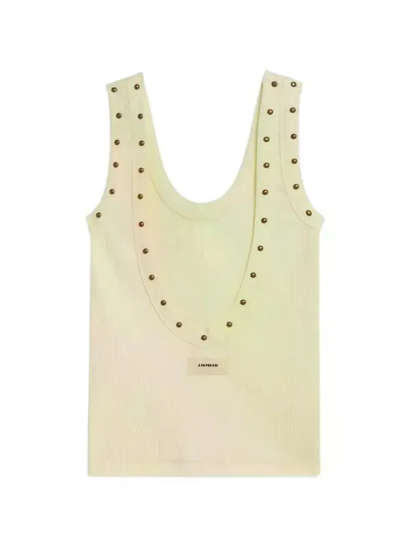 A PAPER KID Studded Tank Top - Neutrals
