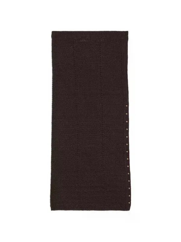 A PAPER KID Knitted Studded Midi Skirt - Brown