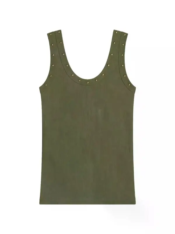 A PAPER KID Studded Tank Top - Green