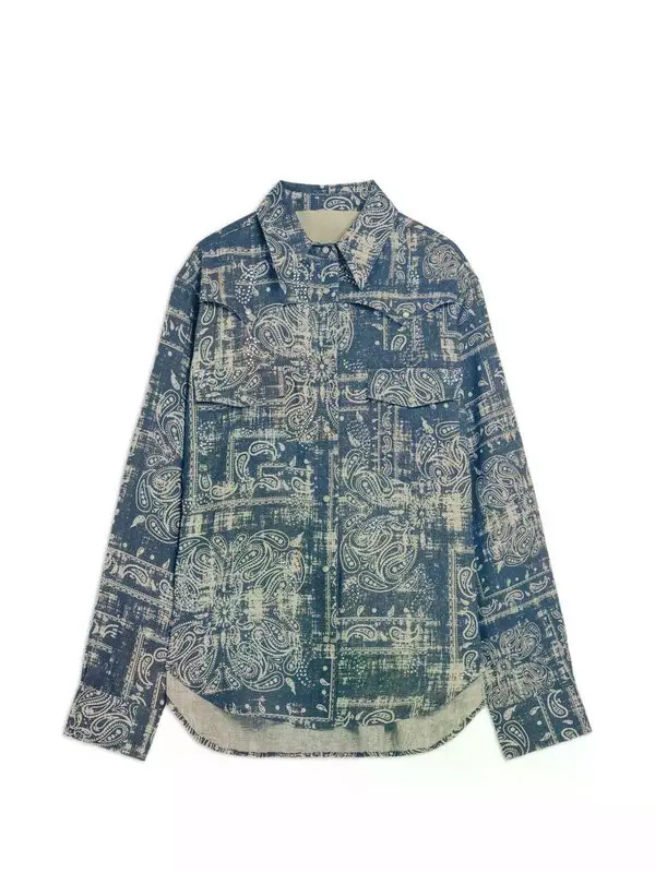 A PAPER KID Buttoned Paisley-print Shirt - Blue
