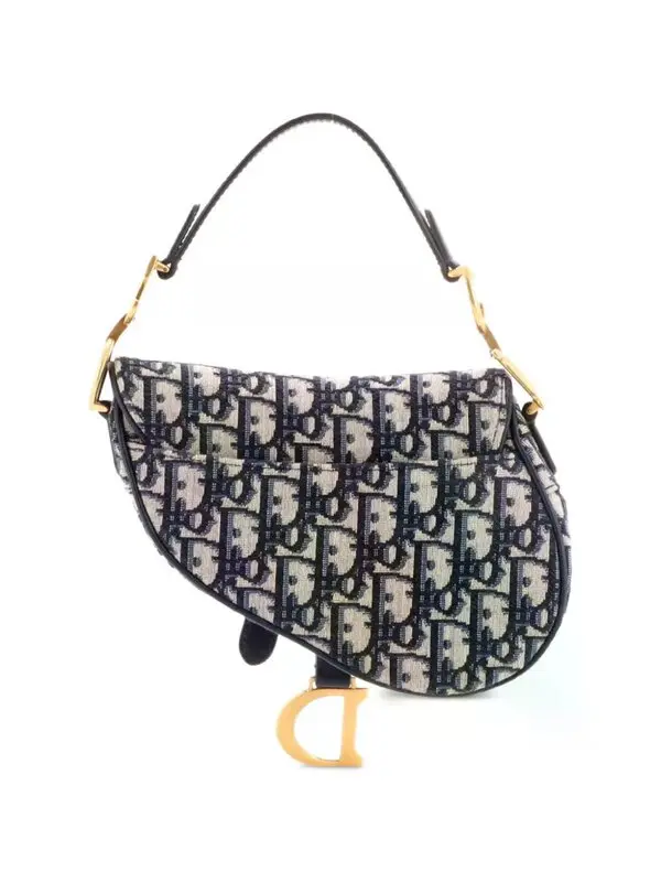 Dior Saddle Handbag Oblique Canvas Mini - Blue