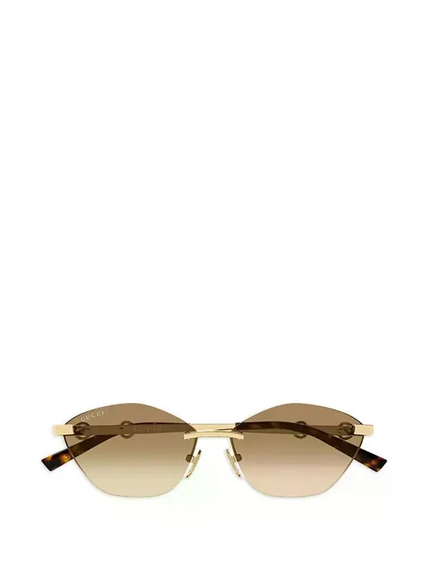 Gucci Cat-eye Rimless Sunglasses - Gold