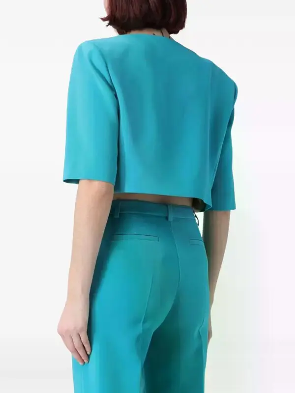 Pinko Button Cropped Jacket - Blue