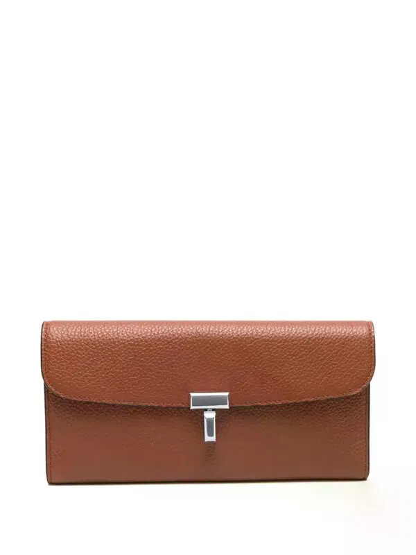 TOTEME Flap Grained Leather Wallet - Brown