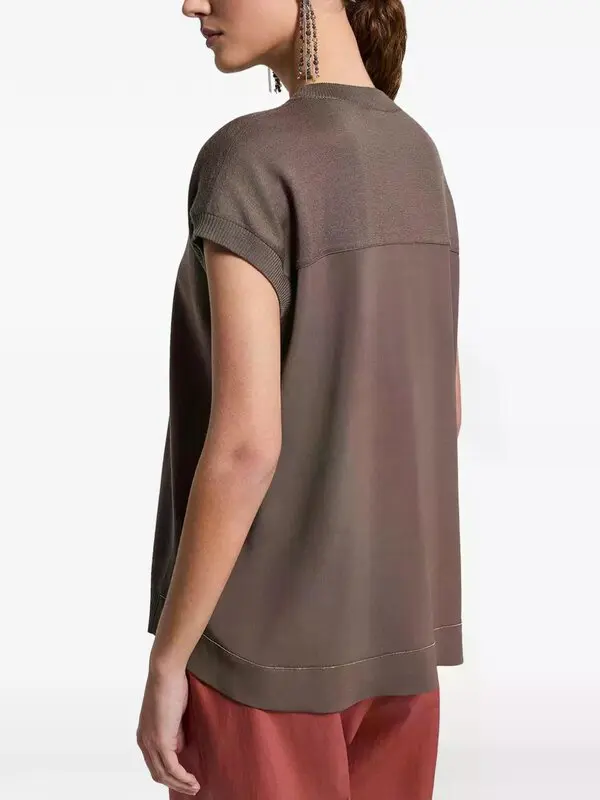 Peserico Paneled Short Sleeve Top