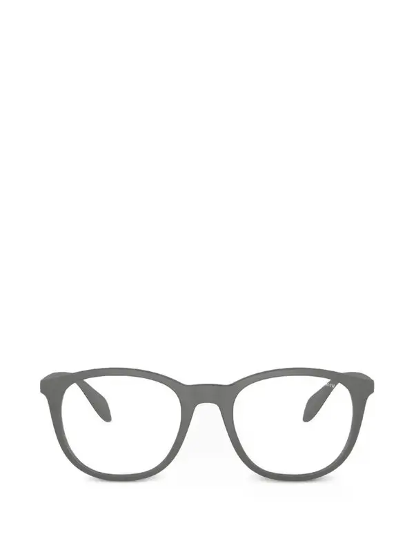 Emporio Armani Oval-frame Clip-on Sunglasses - Grey