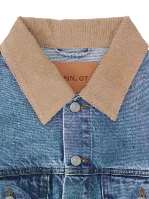 Nn07 Roy Corduroy-collar Denim Jacket - Blue