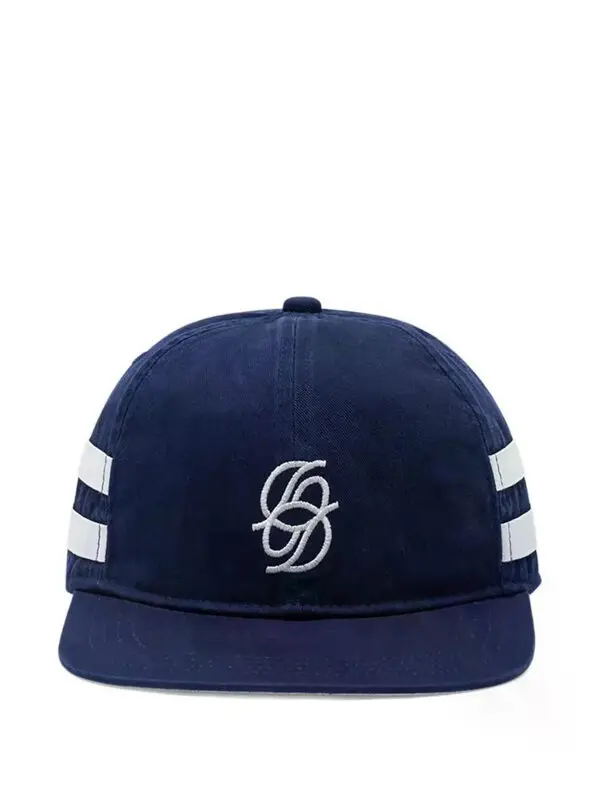 Drole De Monsieur Logo Striped Baseball Cap - Blue