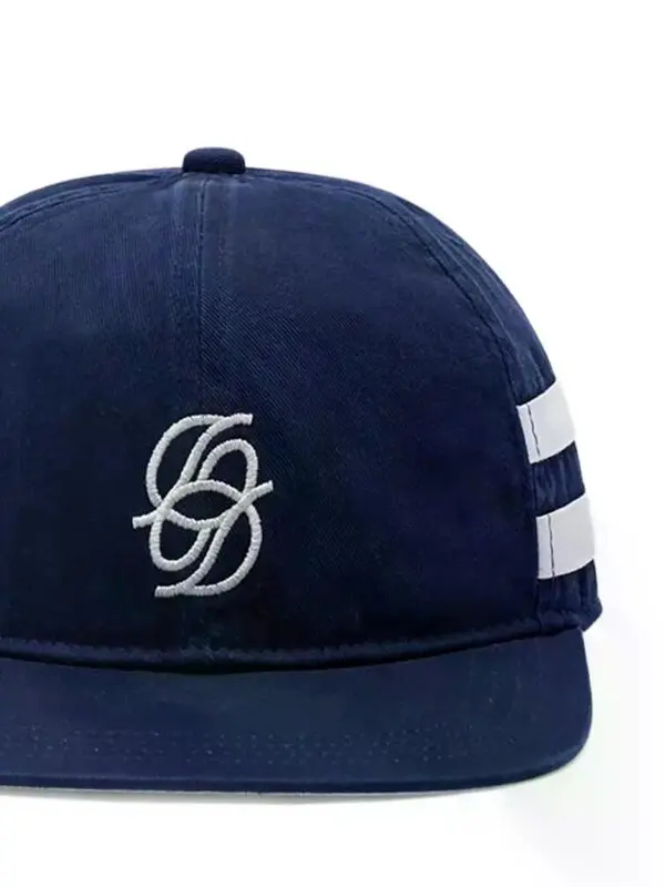 Drole De Monsieur Logo Striped Baseball Cap - Blue