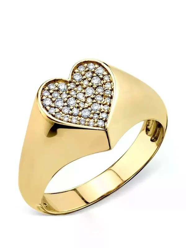 SYDNEY EVAN 14kt Yellow Heart Signet Ring - Gold