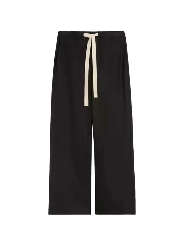 Max Mara Cotton Drawstring Trousers - Black