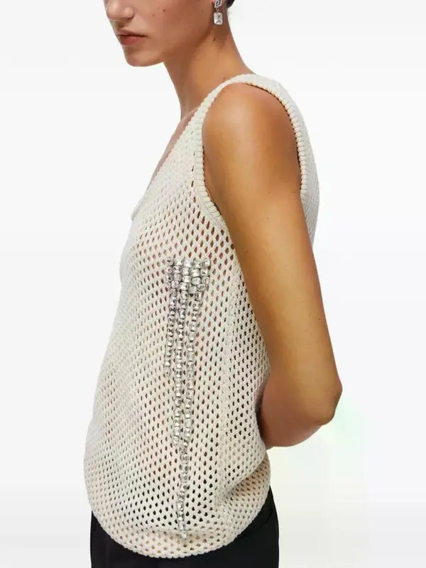 Liu Jo Mesh Tank Top With Embellishments