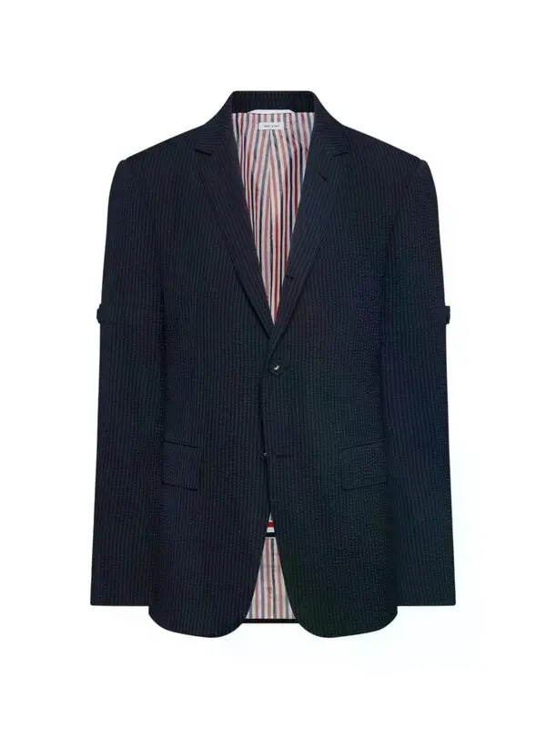 Thom Browne Wool Seersucker Sportcoat With Armbands