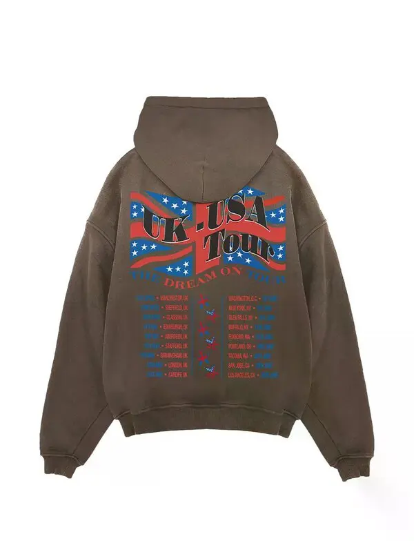 REPRESENT Graphic Print Cotton Hoodie - Brown