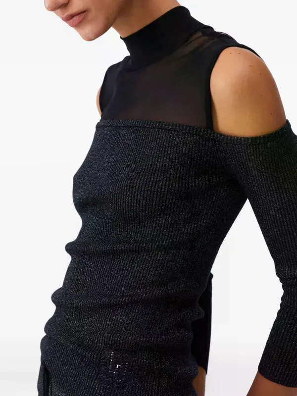 Liu Jo Mesh Insert Cold-shoulder T-shirt