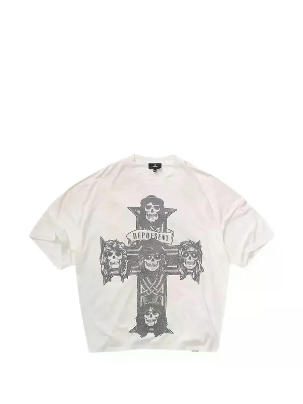 REPRESENT Guns N' Roses Cross Graphic T-shirt - Neutrals
