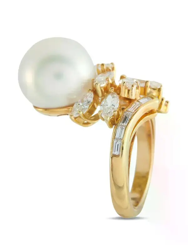 LB EXCLUSIVE 18k Yellow Diamond And Pearl Ring - Gold