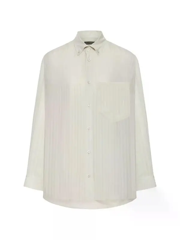 Balenciaga Striped Shirt With Pocket - Neutrals