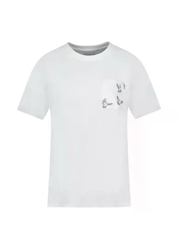 3.PARADIS Doves-pocket T-shirt - White