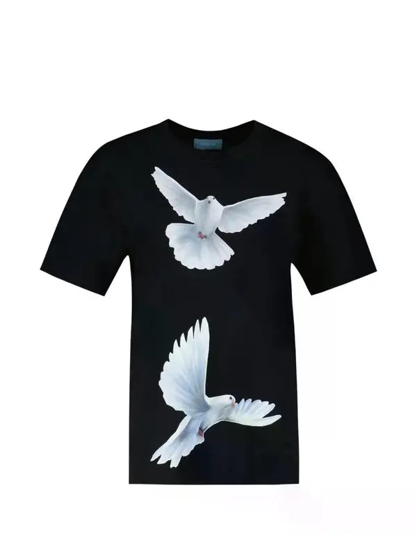 3.PARADIS Freedom Doves T-shirt - Black